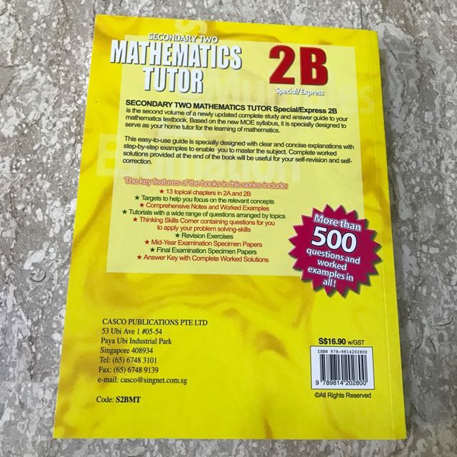 Secondary 2 Mathematics Workbooks, Hobbies & Toys, Books & Magazines ...