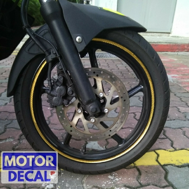 Gold Rim Decal Set, Motorcycles, Motorcycle Accessories on Carousell