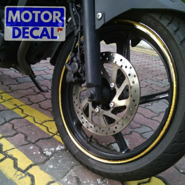 Gold Rim Decal Set, Motorcycles, Motorcycle Accessories on Carousell