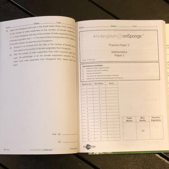 +hinkingmath@OnSponge P5 Math Assessment Book with Answers, Hobbies ...