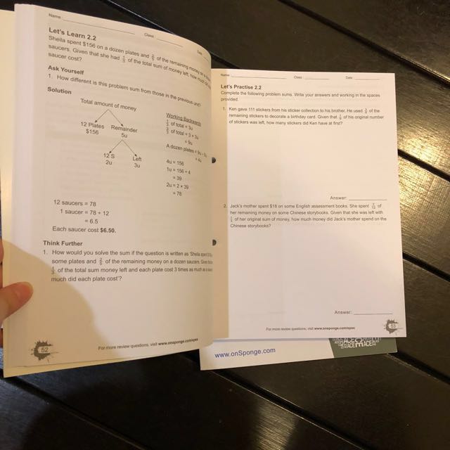 +hinkingmath@OnSponge P5 Math Assessment Book with Answers, Hobbies ...