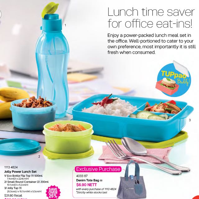 Tupperware Lunch Set (4pc), TV & Home Appliances, Kitchen Appliances ...