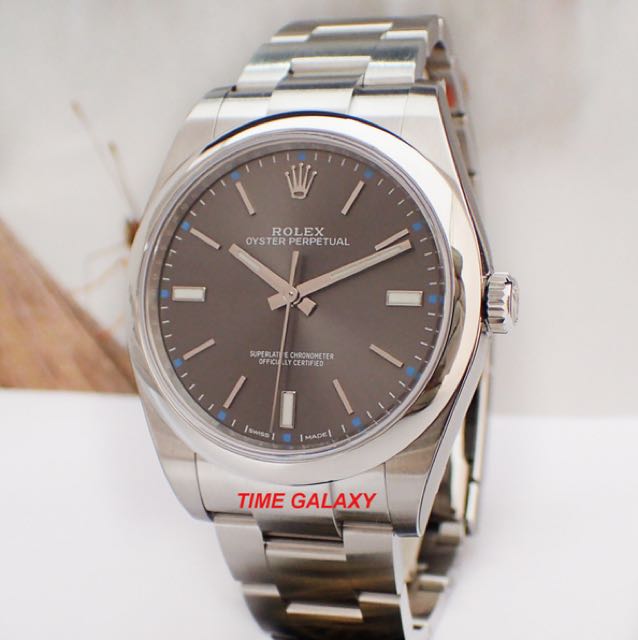 Brand New Rolex Oyster Perpetual Dark Rhodium Dial Automatic 39mm ...
