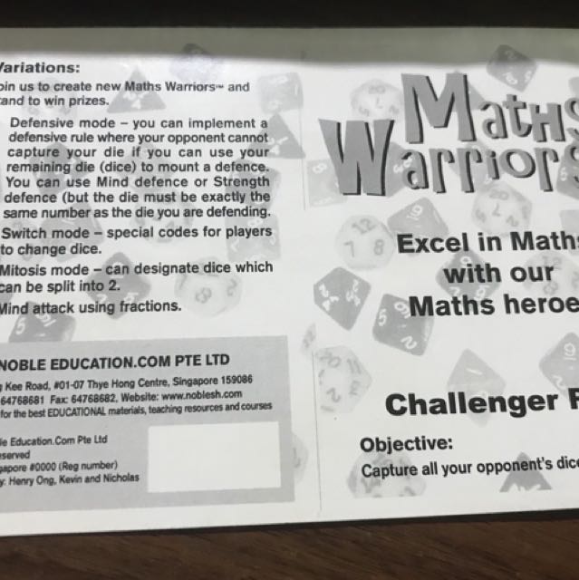 Math warriors, Hobbies & Toys, Toys & Games on Carousell
