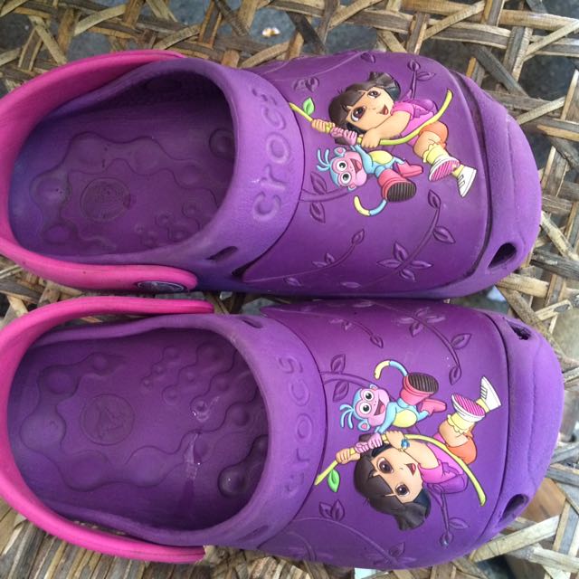 Original crocs slipper(dora the explorer), Babies & Kids, Babies & Kids ...