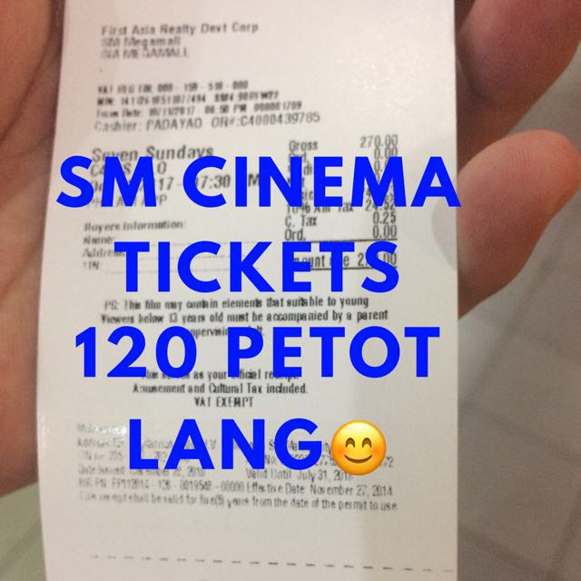 SM Movie Tickets, Tickets & Vouchers, Vouchers on Carousell