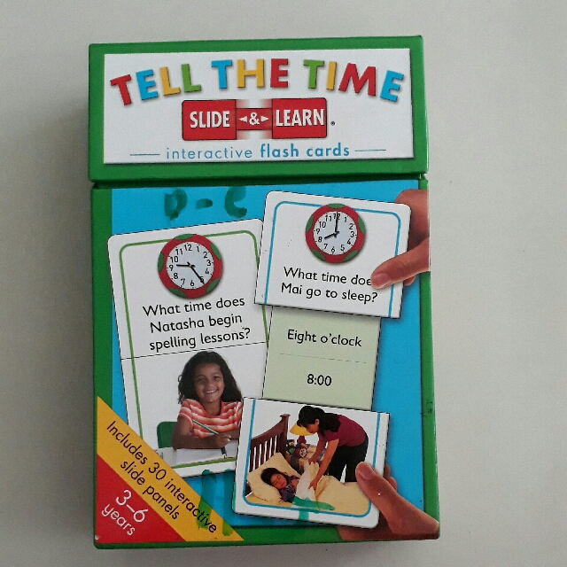 Tell the Time Slide and Learn Flashcards (rare), Hobbies & Toys, Toys ...