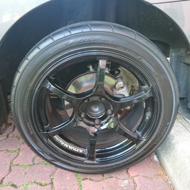 Advan RG3 (racing gloss black) With ADO8R tyres, Car Accessories on ...