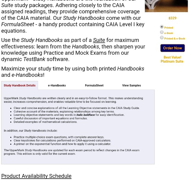 CAIA Level 1: Uppermark Study Handbooks 1 to 3, Hobbies & Toys, Books ...