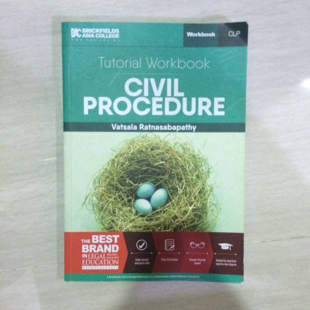 CLP BAC Civil Procedure Tutorial Workbook, Hobbies & Toys, Books & Magazines, Textbooks on Carousell