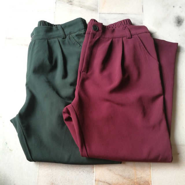Elastic Waist Band Trouses, Women's Fashion, Bottoms, Shorts on Carousell
