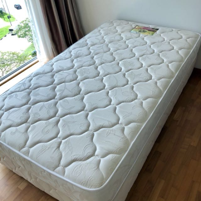 Single Spring Bed with Divan, Furniture & Home Living, Furniture, Bed ...