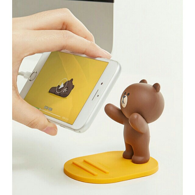 (INSTOCK) LINE Friends Cell Phone Holder - Brown/Cony/Sally, Mobile ...