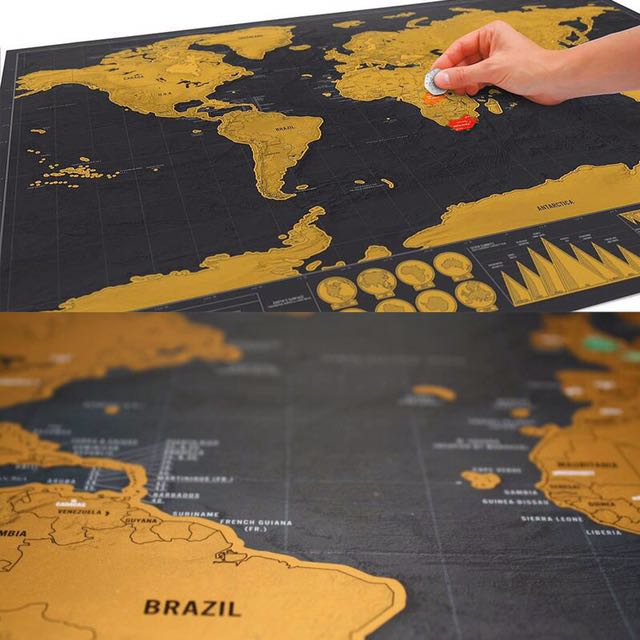 Scratch world map, Hobbies & Toys, Stationery & Craft, Art & Prints on ...