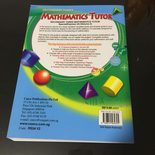 Secondary 3 Mathematics Tutor Book 3A Vol. 2, Hobbies & Toys, Books ...