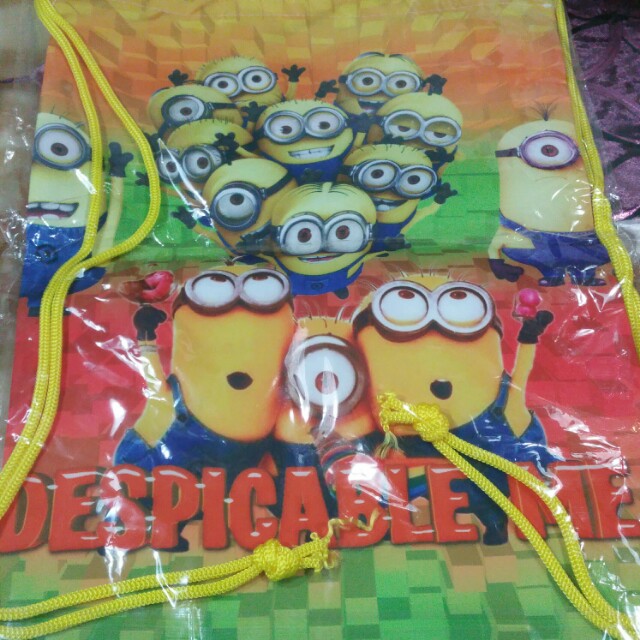 Minions string bag (Despicable Me), Babies & Kids, Babies & Kids ...
