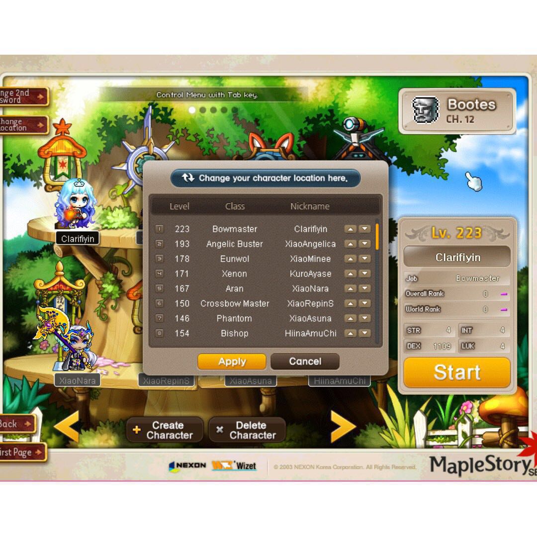Selling Maplestory[SEA- Bootes] Account with 40 characters, Video ...