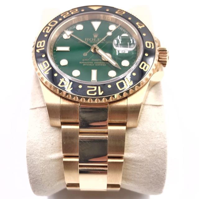 Rolex GMT-master II full solid gold jade dial 116718LN, Men's Fashion ...