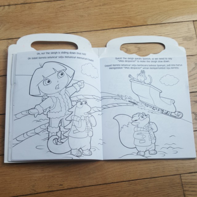 Dora the explorer story and coloring book, Bayi & Anak, Mainan & Baby ...