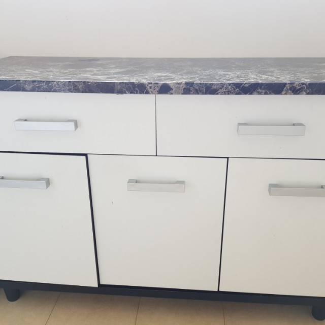 Kitchen cabinet with marble top, Furniture & Home Living, Bathroom ...