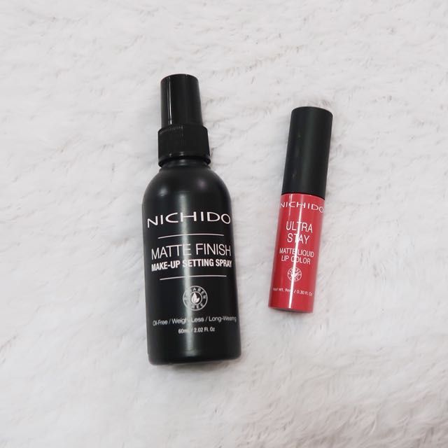 NICHIDO MAKEUP SPRAY AND NICHIDO LIP COLOR (Chill Pill), Beauty ...