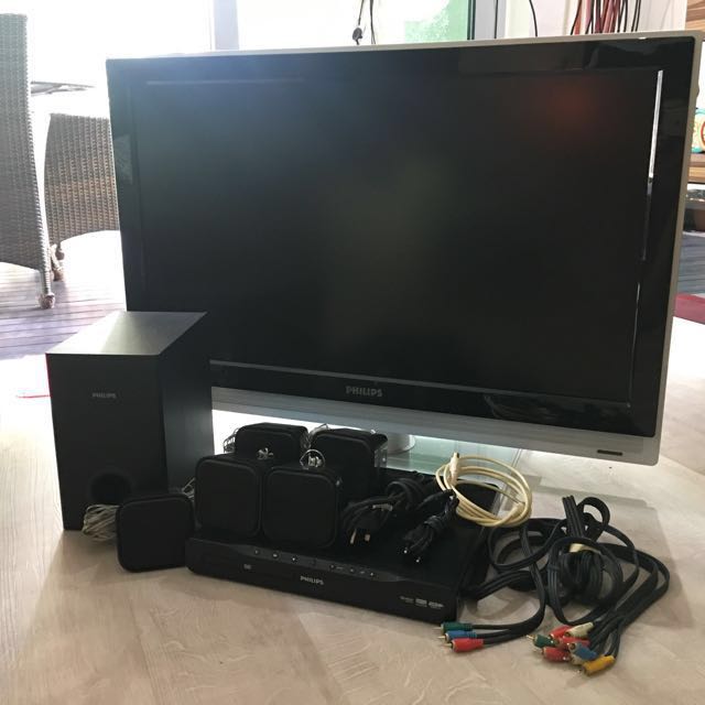 Phillips 37” FHD 1080 LCD TV Plus Philips 300W Home Cinema System, TV ...