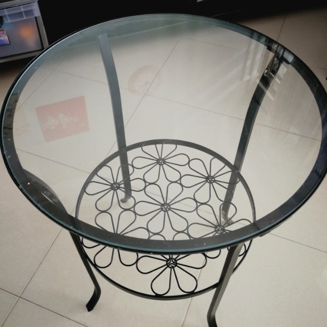 Round Glass Table, Furniture & Home Living, Furniture, Tables & Sets on ...