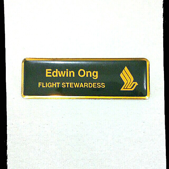 Singapore Airlines Flight Stewardess Name Tag (L) 6.5cm, Hobbies & Toys ...