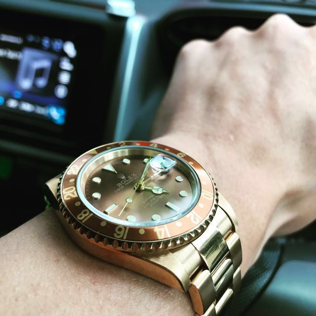 Rolex 16718 Full Gold Gmt Master 2, Luxury, Watches on Carousell