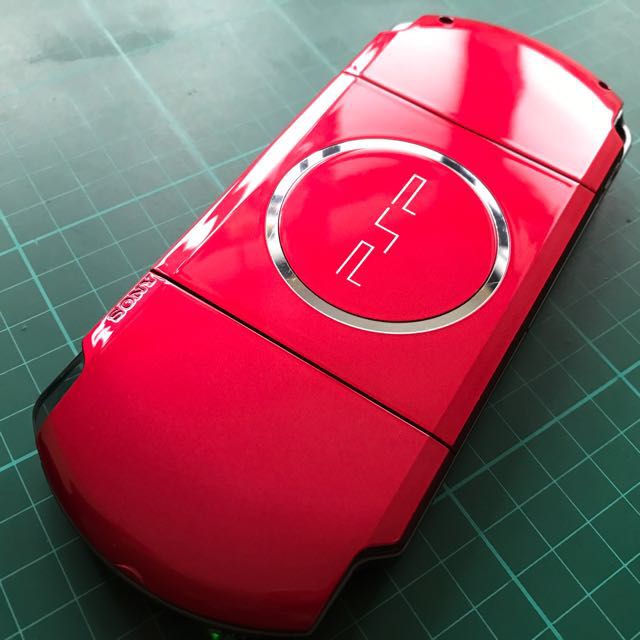 Sony Psp 3000 Slim Carnival Radiant Red, Video Gaming, Video Game ...