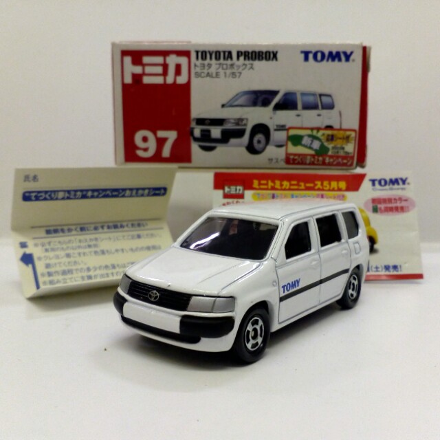 Tomy Tomica No.97 豐田TOYOTA PROBOX 1/57 (2003新車貼及蛋紙), 興趣及遊戲, 玩具 & 遊戲類 ...