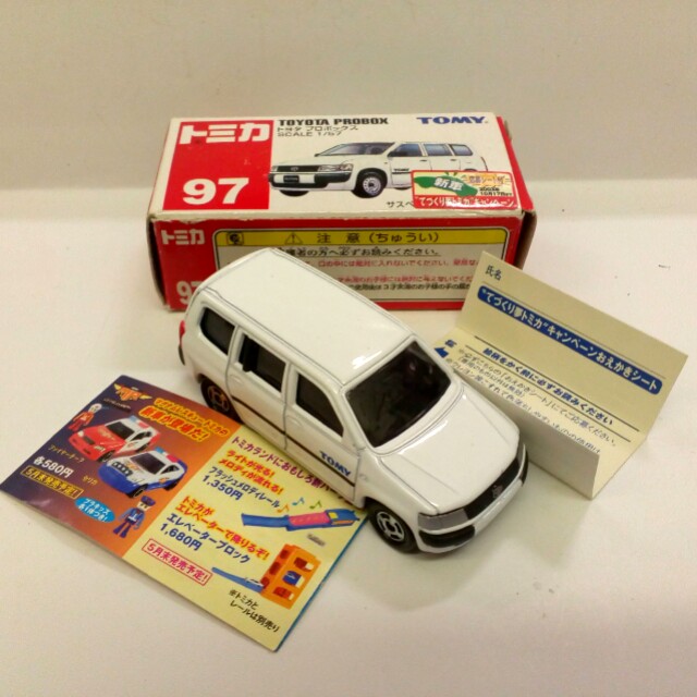 Tomy Tomica No.97 豐田TOYOTA PROBOX 1/57 (2003新車貼及蛋紙), 興趣及遊戲, 玩具 & 遊戲類 ...