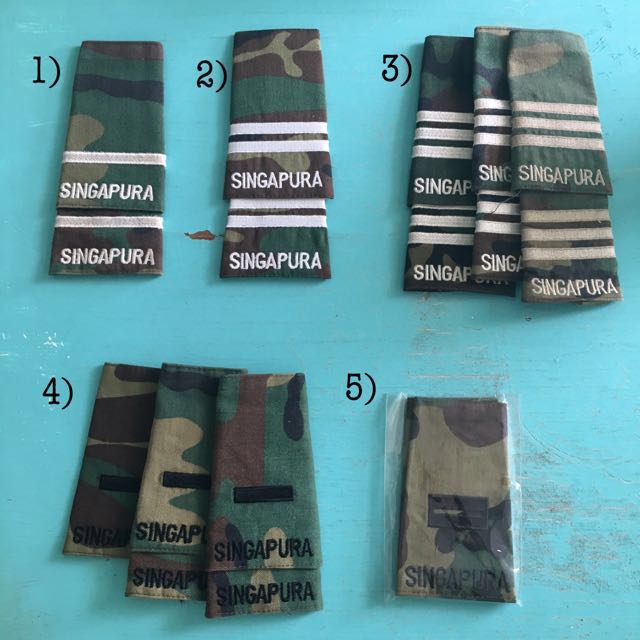 Variety Of SAF Army Ranks (old Camouflage), Vintage & Collectibles ...