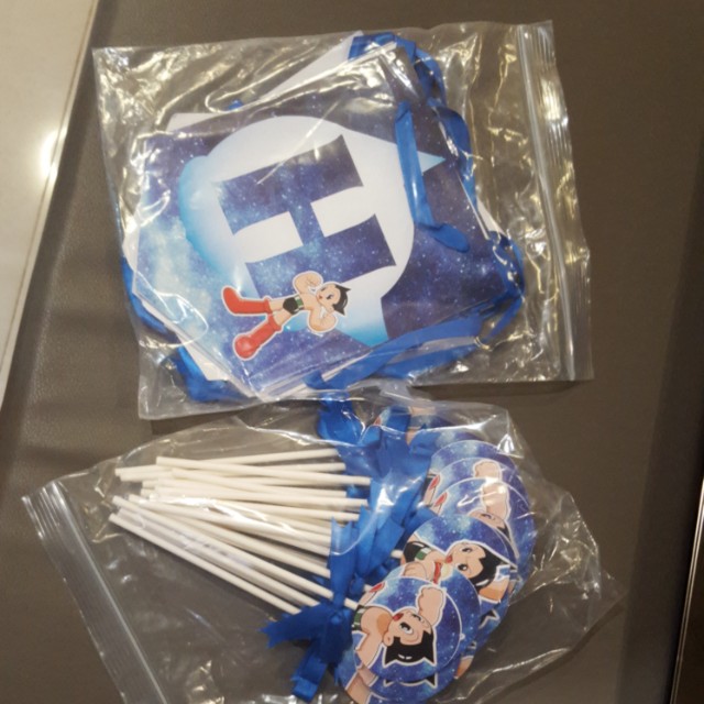 Astro Happy birthday banner and cake topper, Hobbies & Toys, Stationery ...