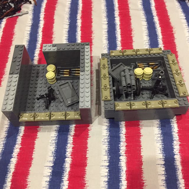 Custom Built Lego Compatible WW2 German Nazi Bunker Pillbox Anti Tank ...