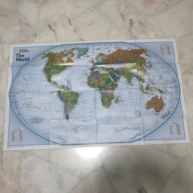 Paper world map, Books & Stationery, Magazines & Others on Carousell