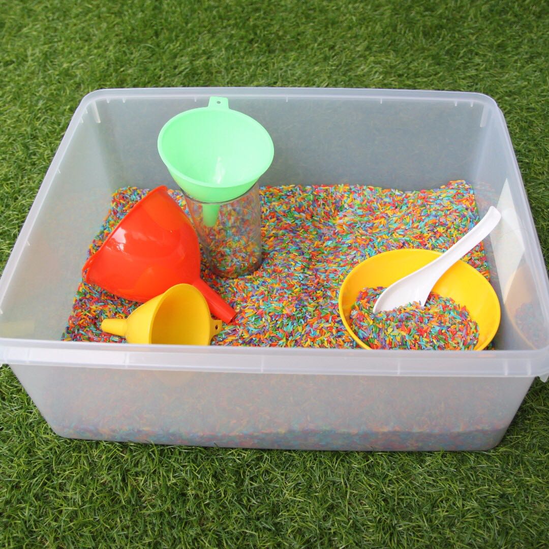 Homemade Rainbow Rice Play Set, Babies & Kids, Babies & Kids Fashion on ...