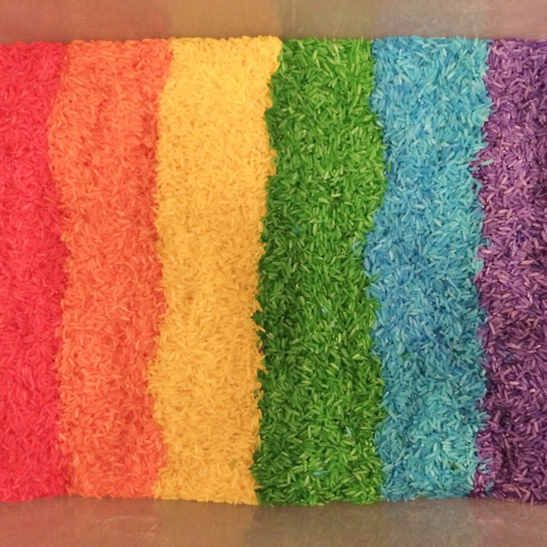 Homemade Rainbow Rice Play Set, Babies & Kids, Babies & Kids Fashion on ...