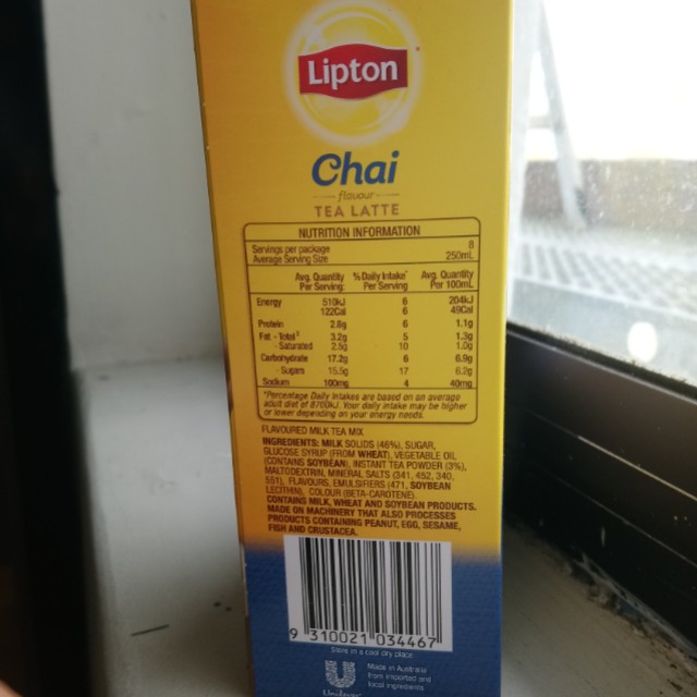 Lipton Chai Flavor Tea Latte, Food & Drinks, Beverages on Carousell