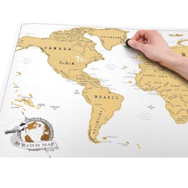 Scratch Map Original, Furniture & Home Living, Home Decor, Frames ...