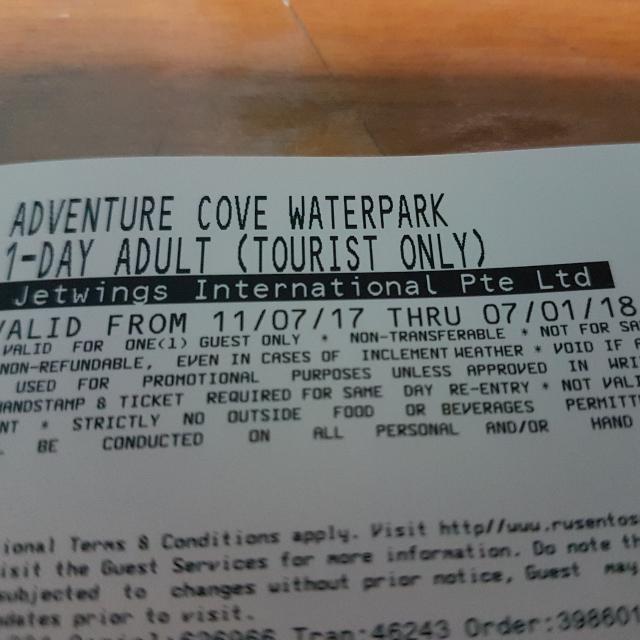 Adventure Cove 1 DAY Ticket, Tickets & Vouchers, Local Attractions ...