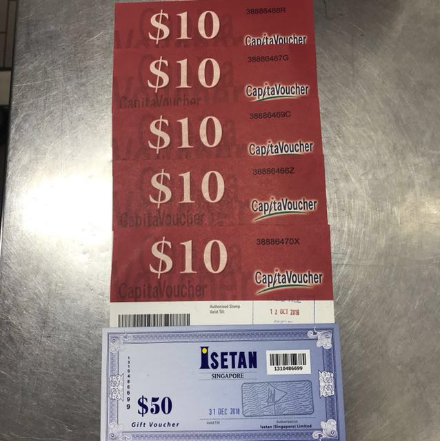 Isetan vouchers n capita vouchers. $100 sell only $80, Tickets ...
