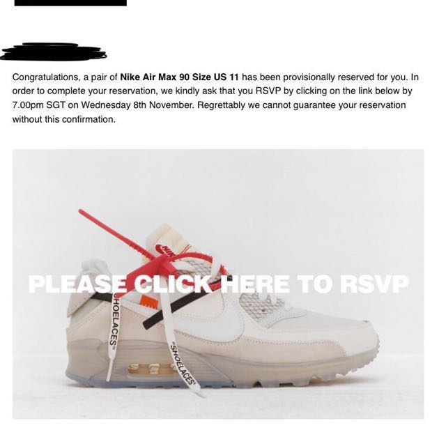 Offwhite Nike airmax 90, Men's Fashion, Footwear, Sneakers on Carousell