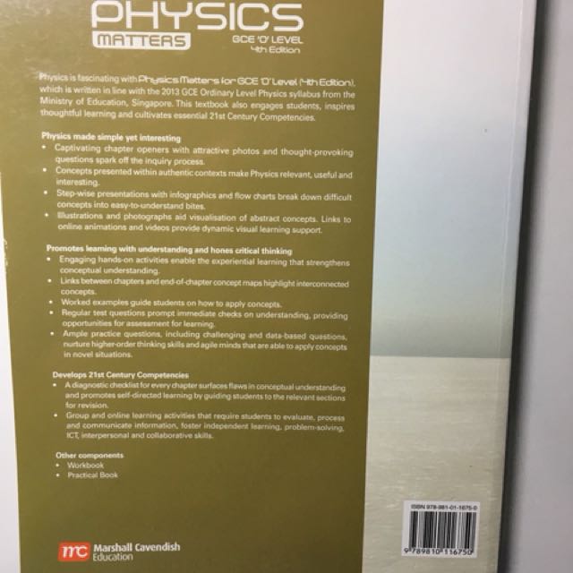 Physics Matters Textbook (GCE O Levels 4th edition), Hobbies & Toys ...