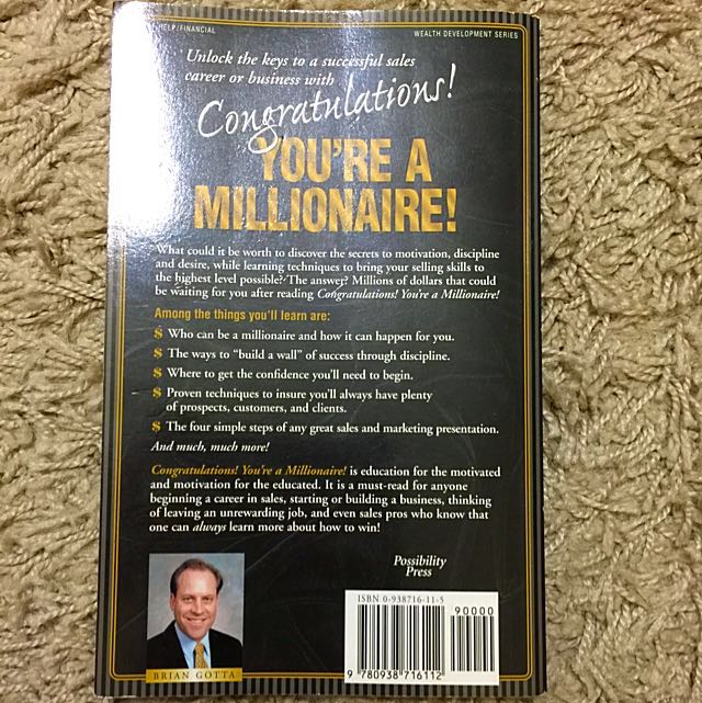 Brand NEW: Congratulations! You're A Millionaire By Brian Gotta ...