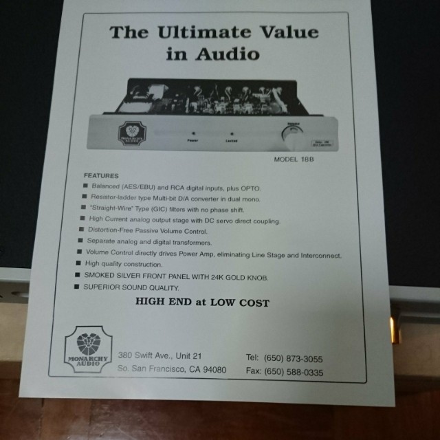 Monarchy Audio Model 18B DAC, Audio, Other Audio Equipment on Carousell