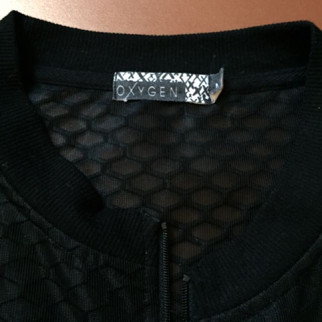 OXYGEN Bomber Jacket in mesh black, Women's Fashion, Coats, Jackets and ...
