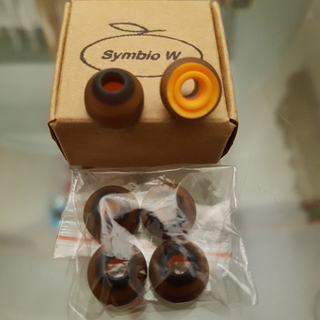 SYMBIO W Wide Bore Silicone+Memory Foam MandarinEs Hybrid EarTips ...