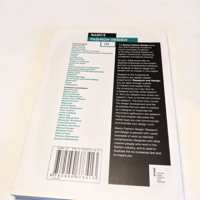 BASICS FASHION DESIGN 01 : RESEARCH AND DESIGN, Hobbies & Toys, Books ...