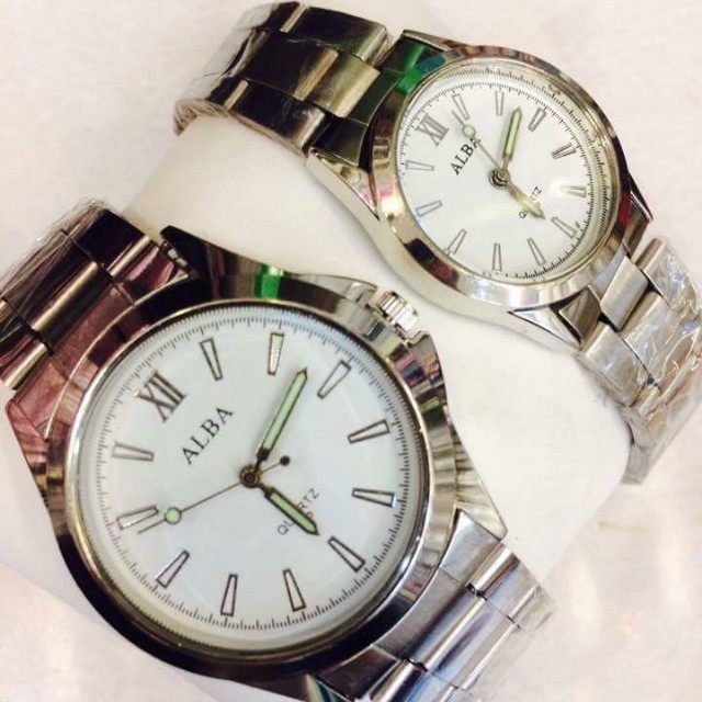 Alba couple watch with box, Women's Fashion, Watches & Accessories ...